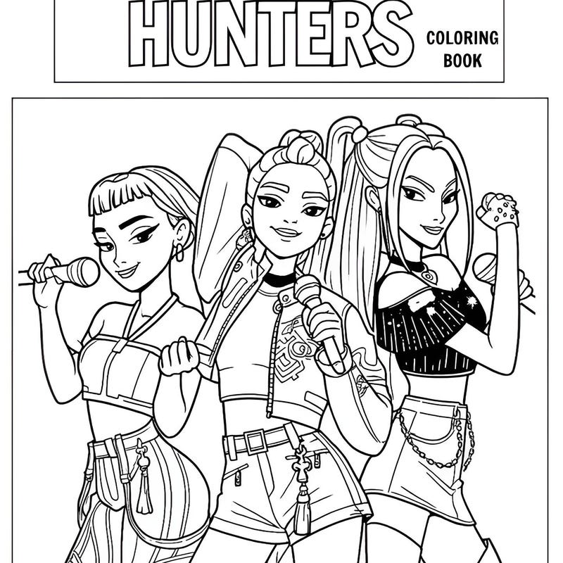 Kpop Demon Hunters Coloring Sheets - Etsy
