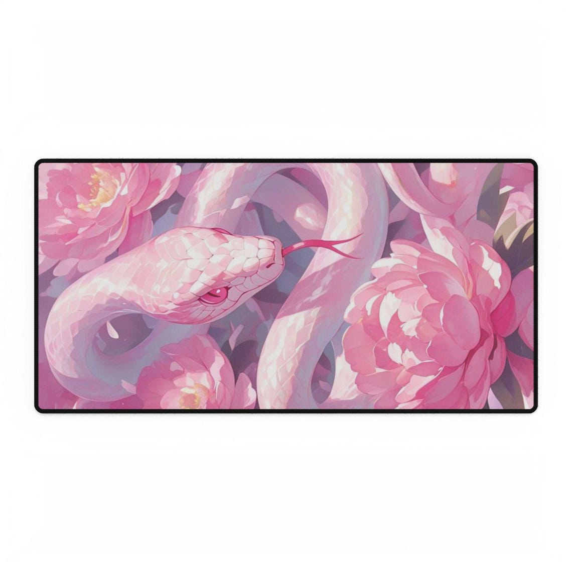 Elegant Floral Snake Desk Mat, Office Decor, Gaming Mouse Pad, Desk ...