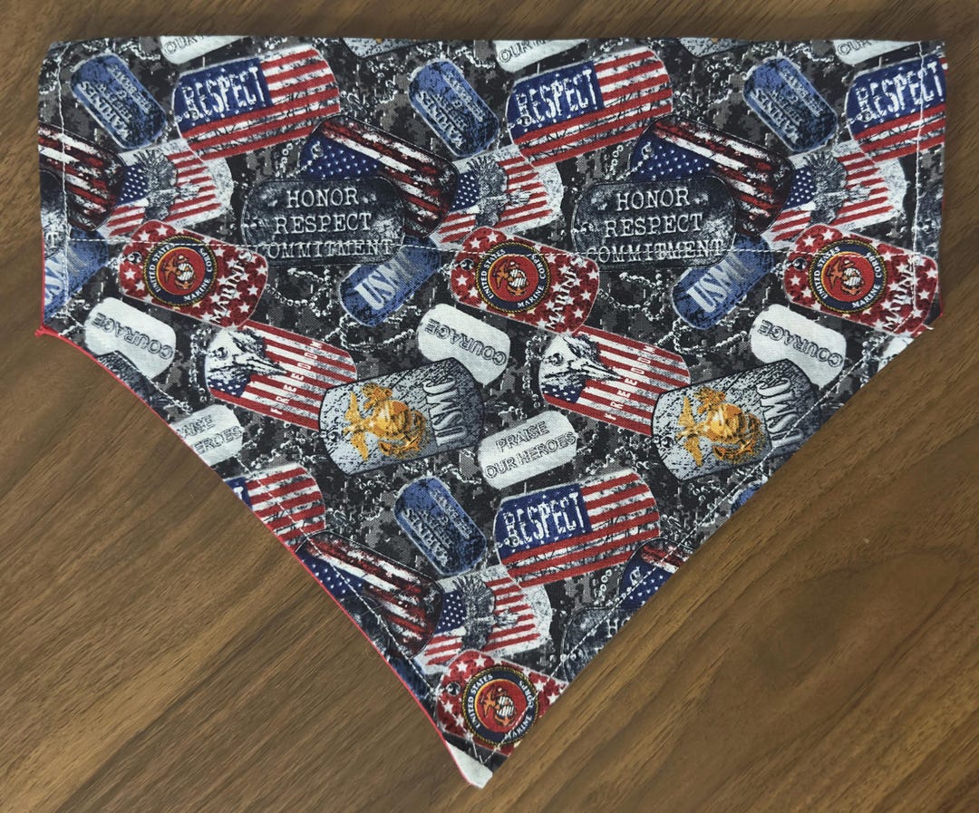 Marine Dog Bandana: Over-the-collar, USMC Inspired, Patriotic Pet ...