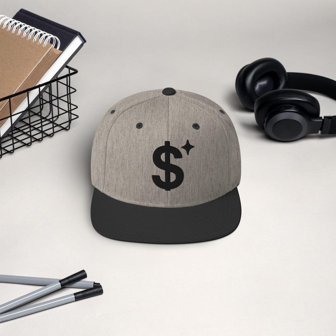 Dollar Sign Embroidered Hat, Unisex Snapback, Minimal Streetwear Cap ...