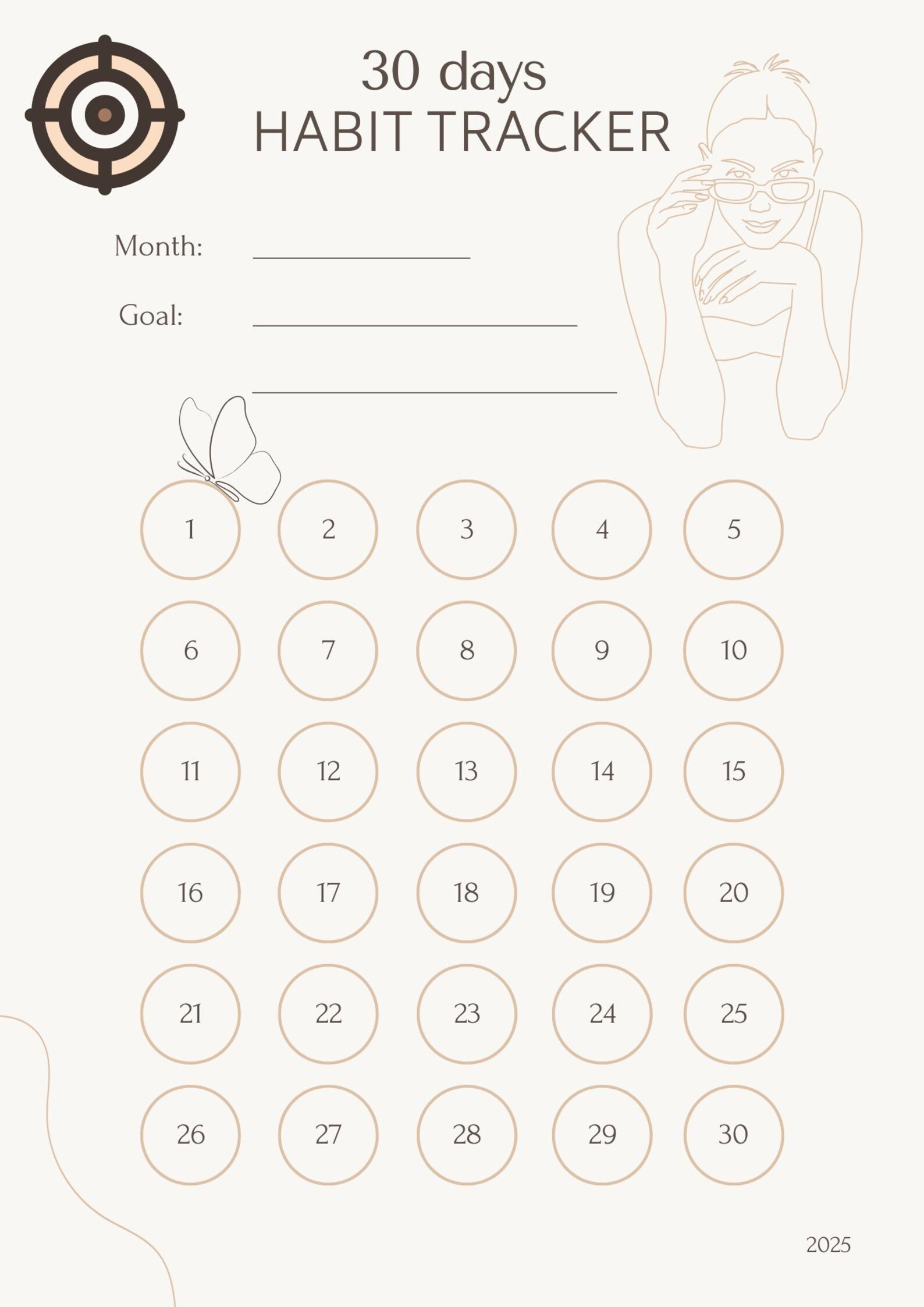 Printable 30-days Habit Tracker - Etsy