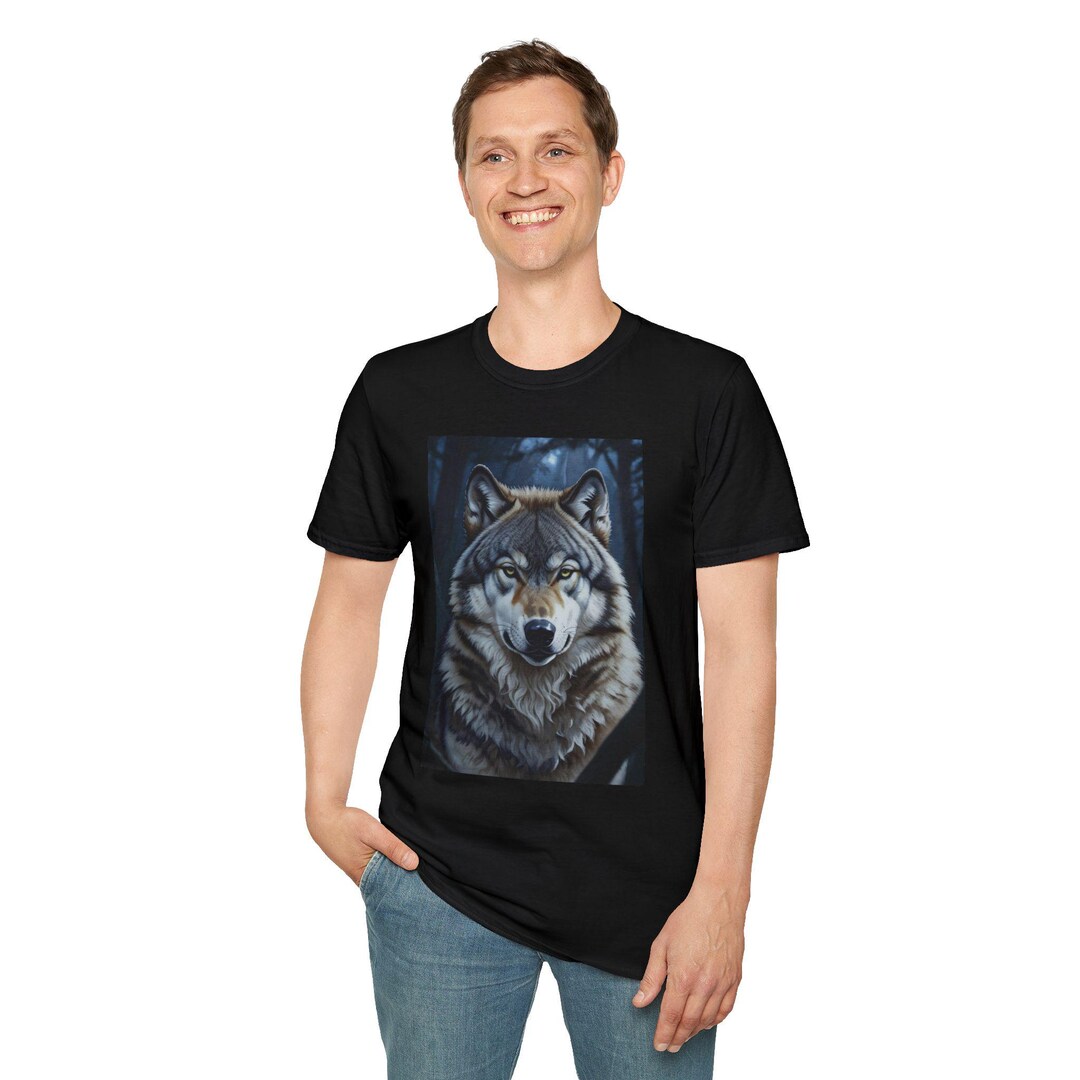 Majestic Wolf Portrait T-shirt | Realistic Forest Wolf Art - Etsy
