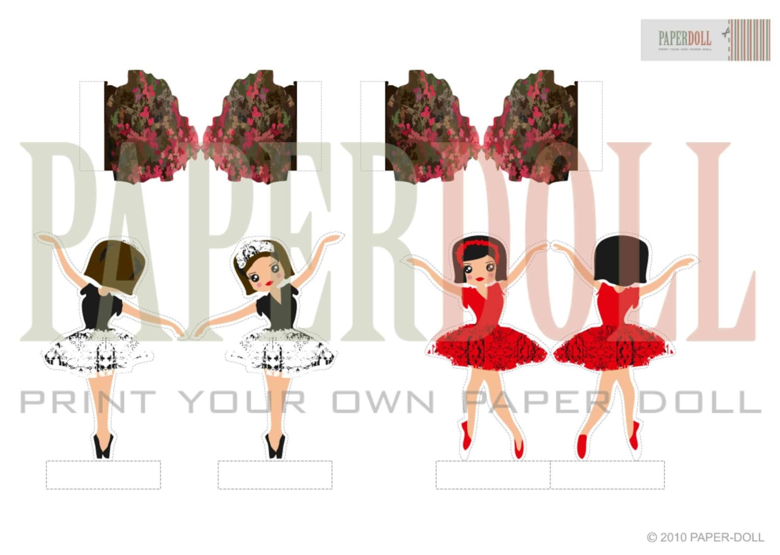 Paper Toy.paper Ballerina, Paper Doll, Printable Doll Kit, Printables ...