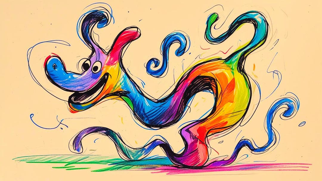 Childs Cute Colourful Picture of a Squiggly Worm - Etsy