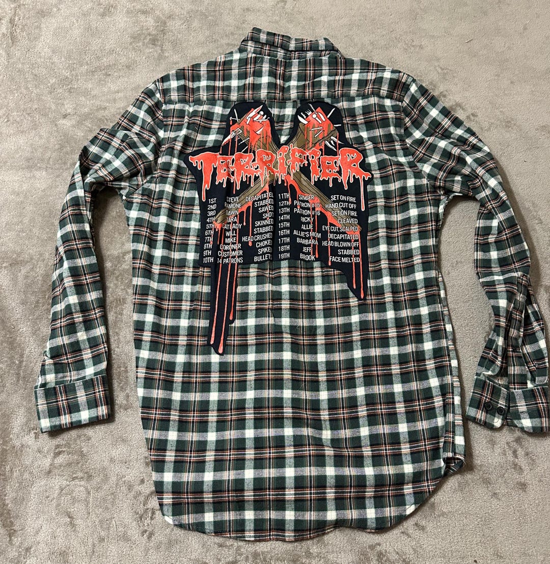 Terrifier Art the Clown Custom Flannel Shirt Size S by Velvet Familiar ...