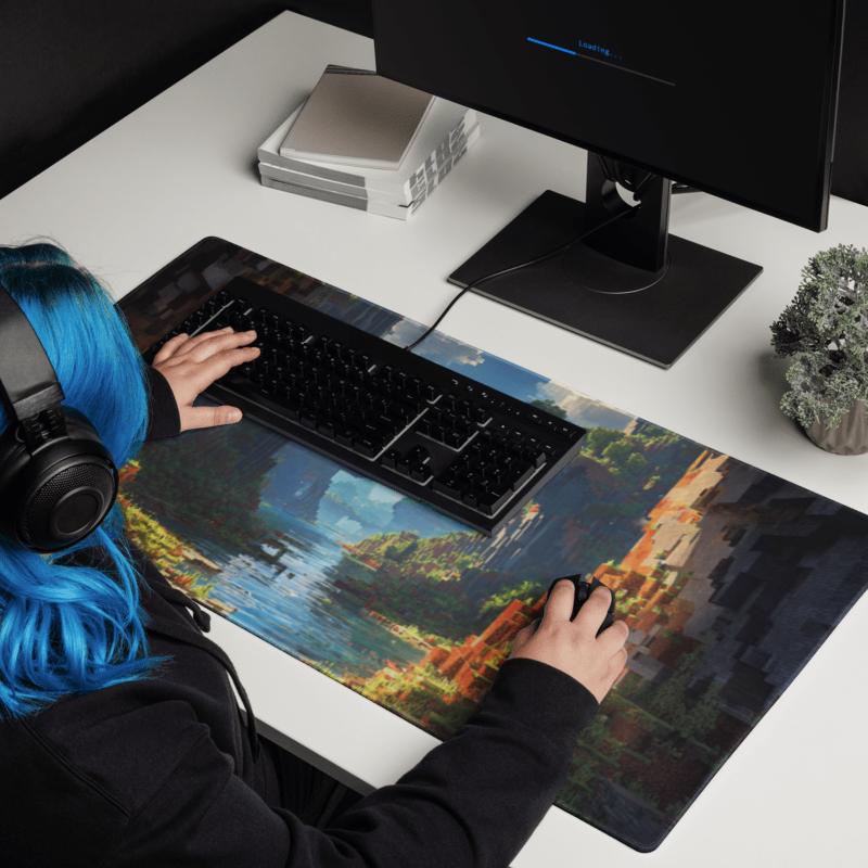 Gaming Mousepad - Pixel Art Gaming Mouse Pad, Scenic River Cliff View ...