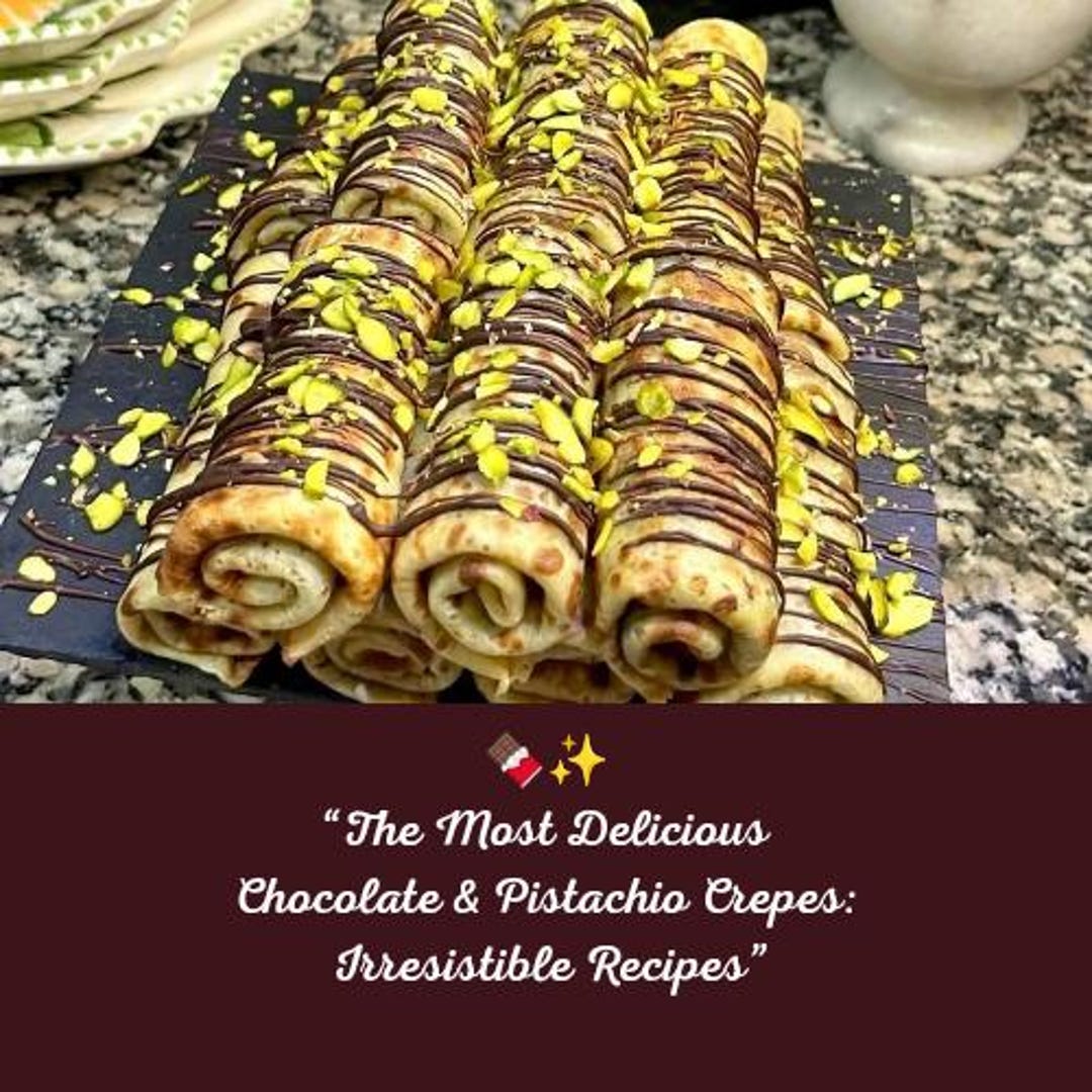 Printable Crepe Recipe Card | Chocolate & Pistachio Dessert | Digital ...