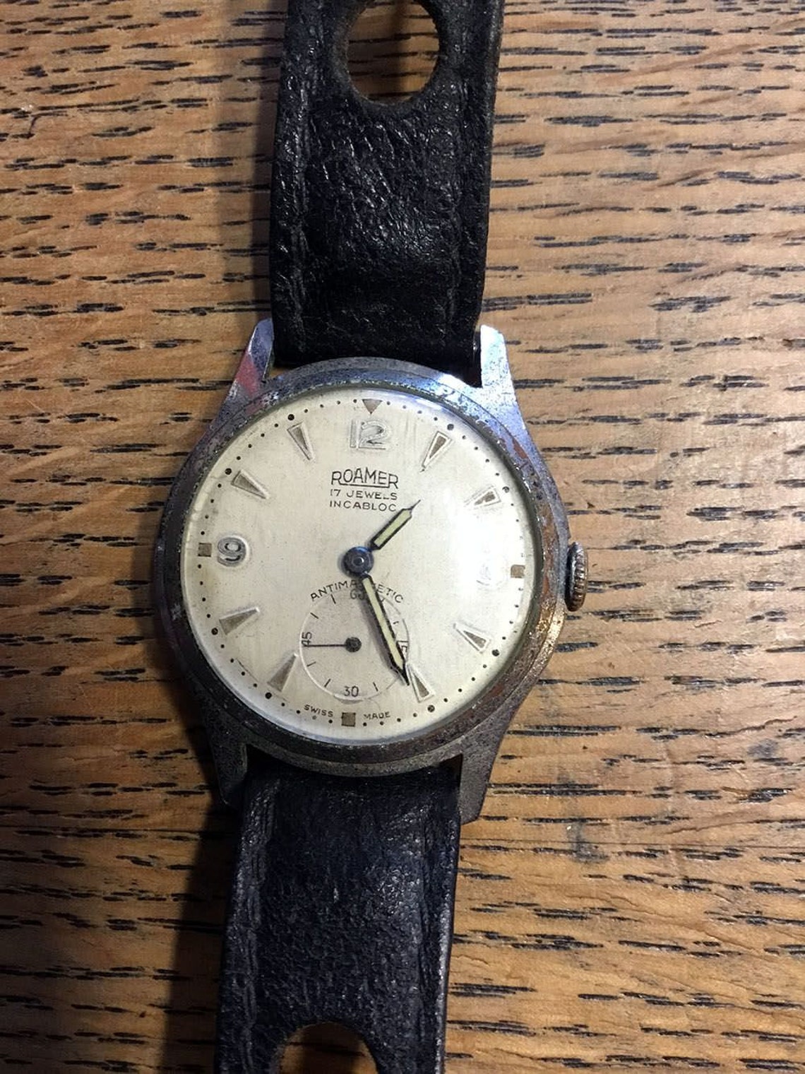 1940s Vintage Wristwatch Mens Vintage 1940s Roamer 17 Jewels Swiss Made ...