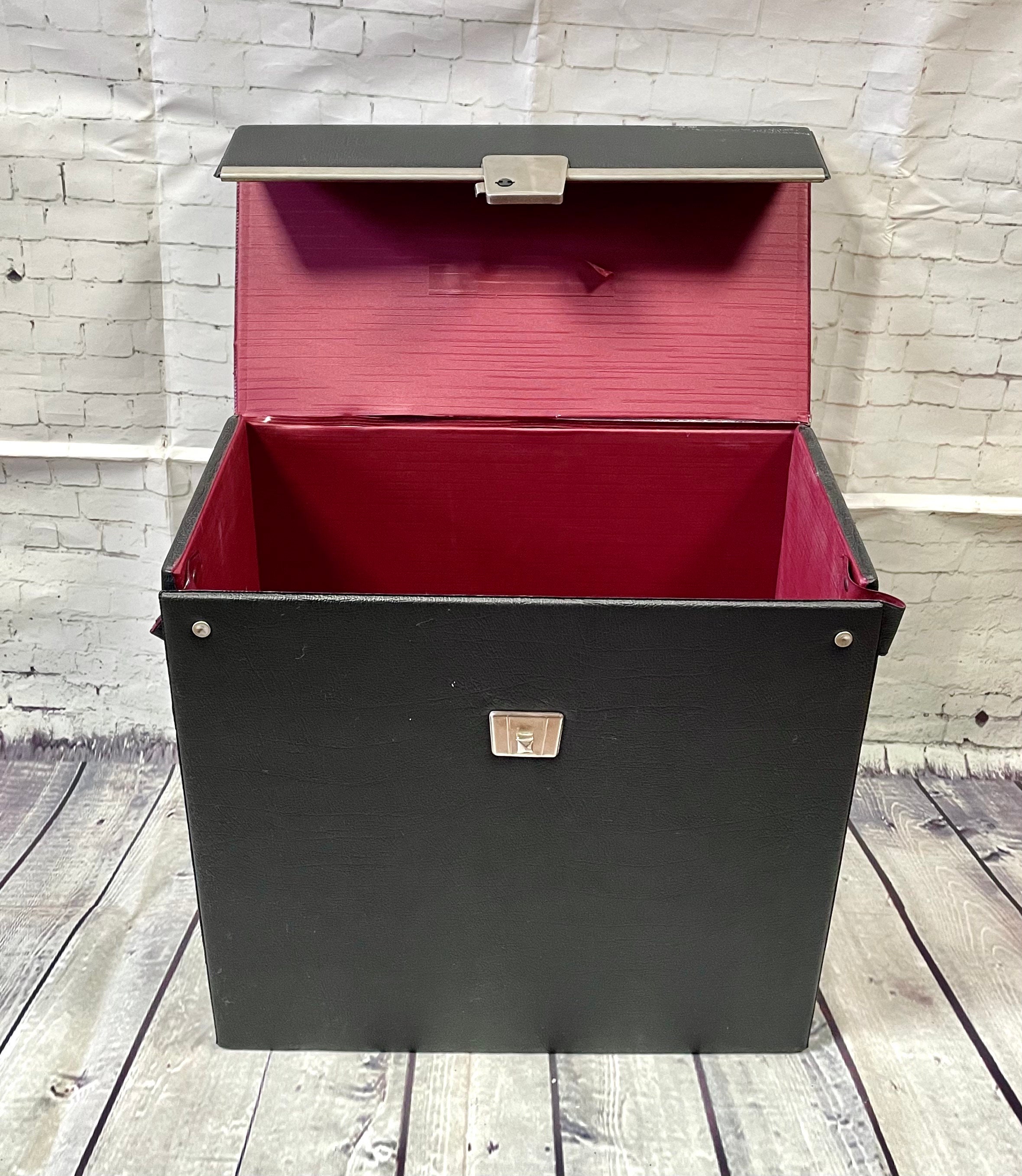 Vintage Record Case 1970s Vintage Black 12 Vinyl Record Case, Vintage ...