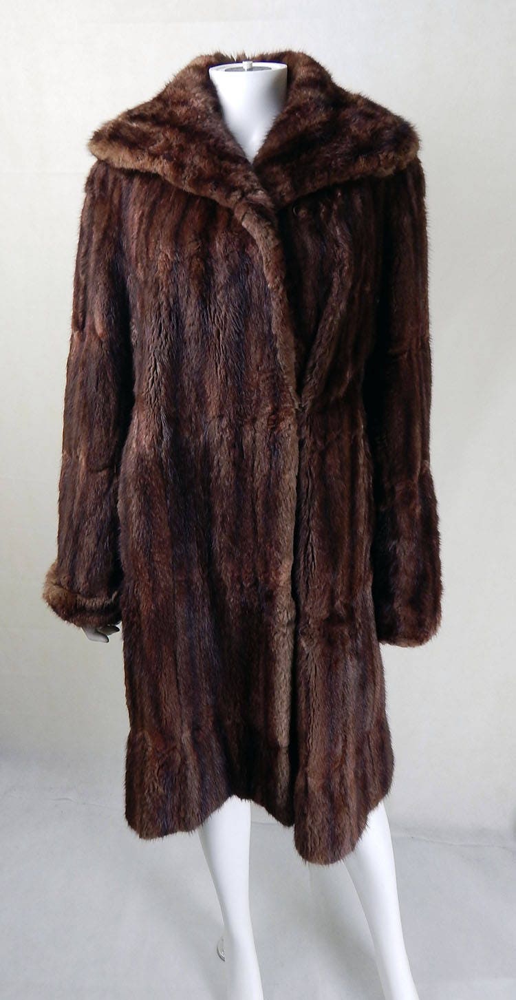 Vintage Mink Fur Coat Amazing Original 1940s Mink Fur Coat UK Size 12/ ...