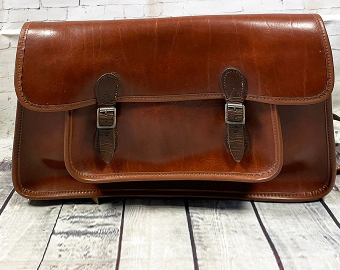 Vintage Satchel | 1960s Vintage Tan Leather School Satchel, 1960s ...
