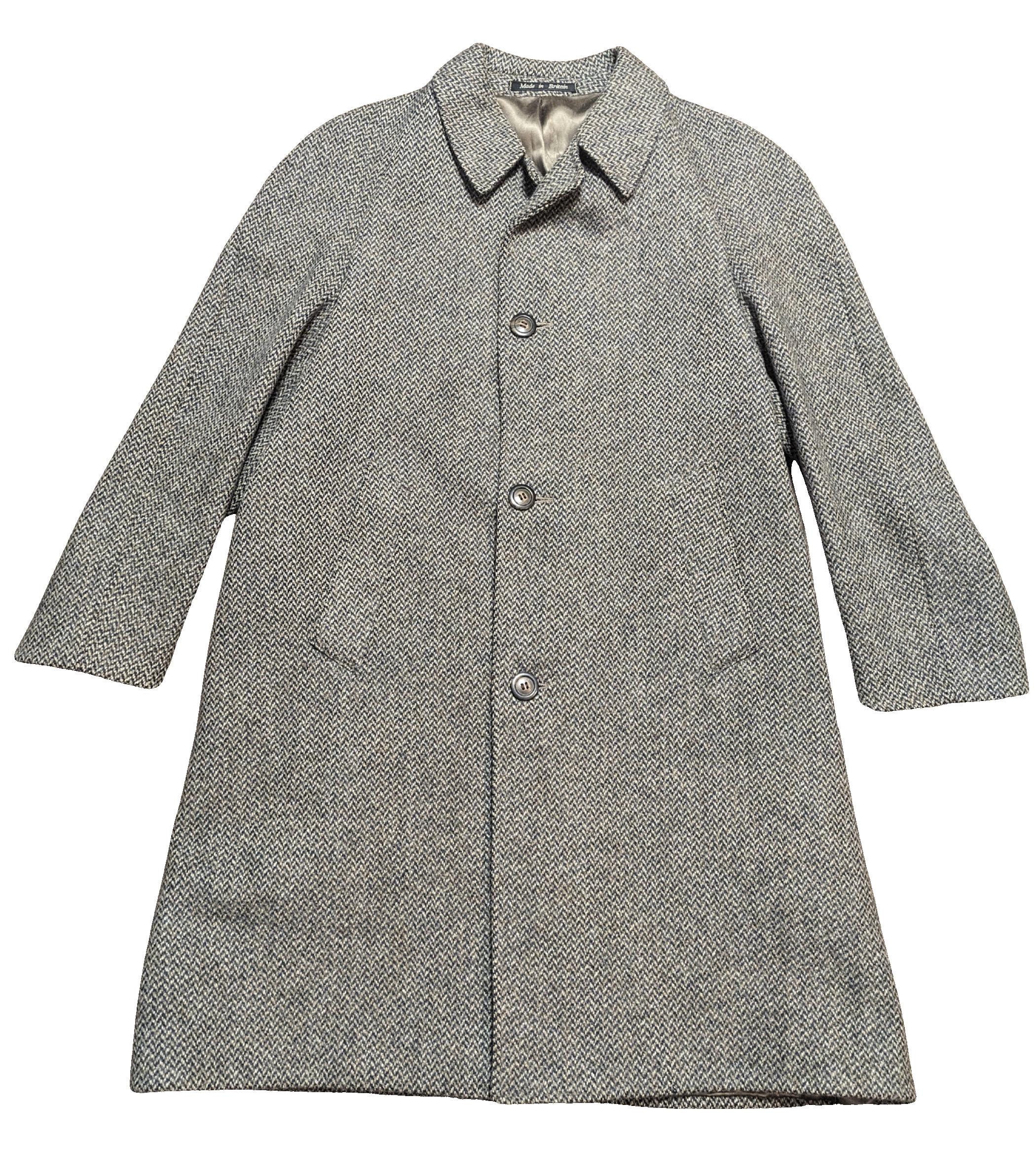 Mens Vintage Overcoat Dunn & Co Tweed Crombie Overcoat Size Medium ...