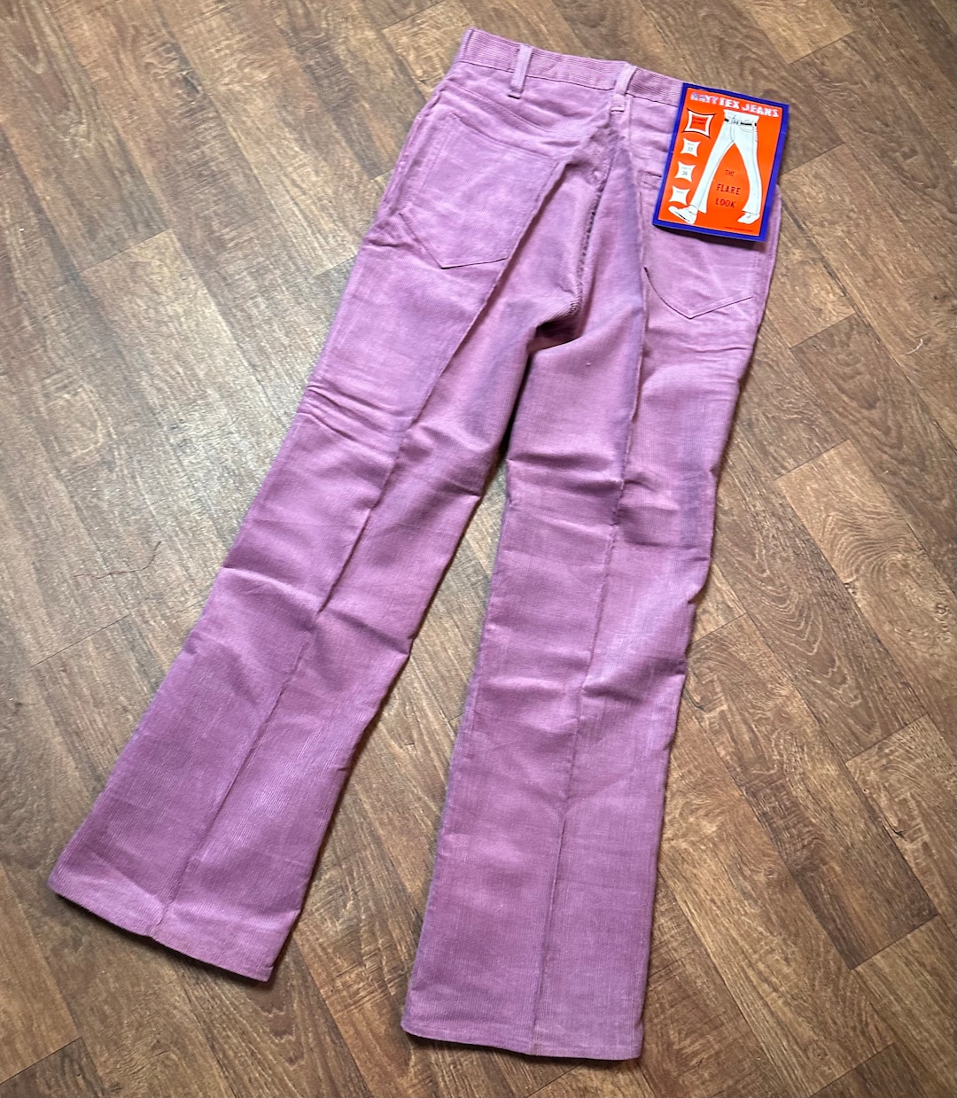 Flared Jeans Original 1970s Deadstock Vintage Cord Flare Jeans Purple ...