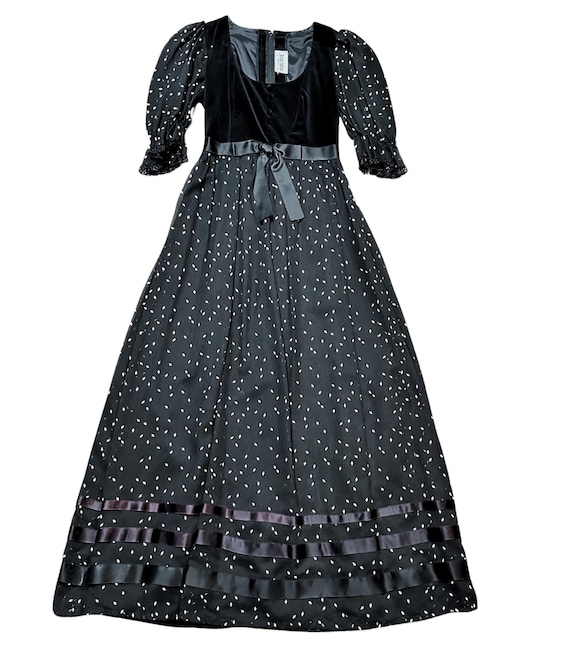 70s Jean Allen Black Velvet Maxi | Designer Vintage |… - Gem