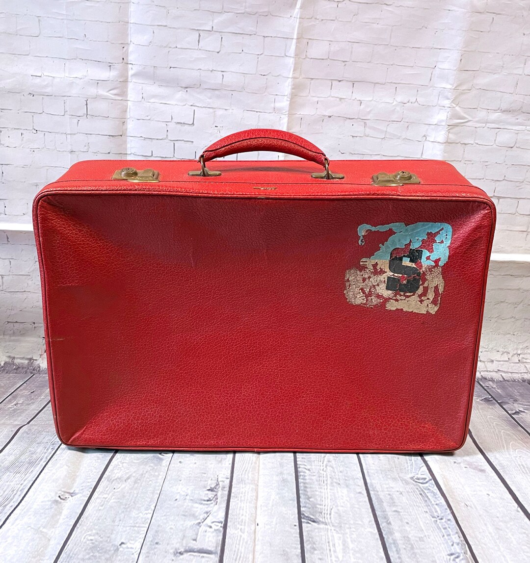 Vintage Suitcase 1960s Vintage Antler Red Leather Suitcase, 1960s ...