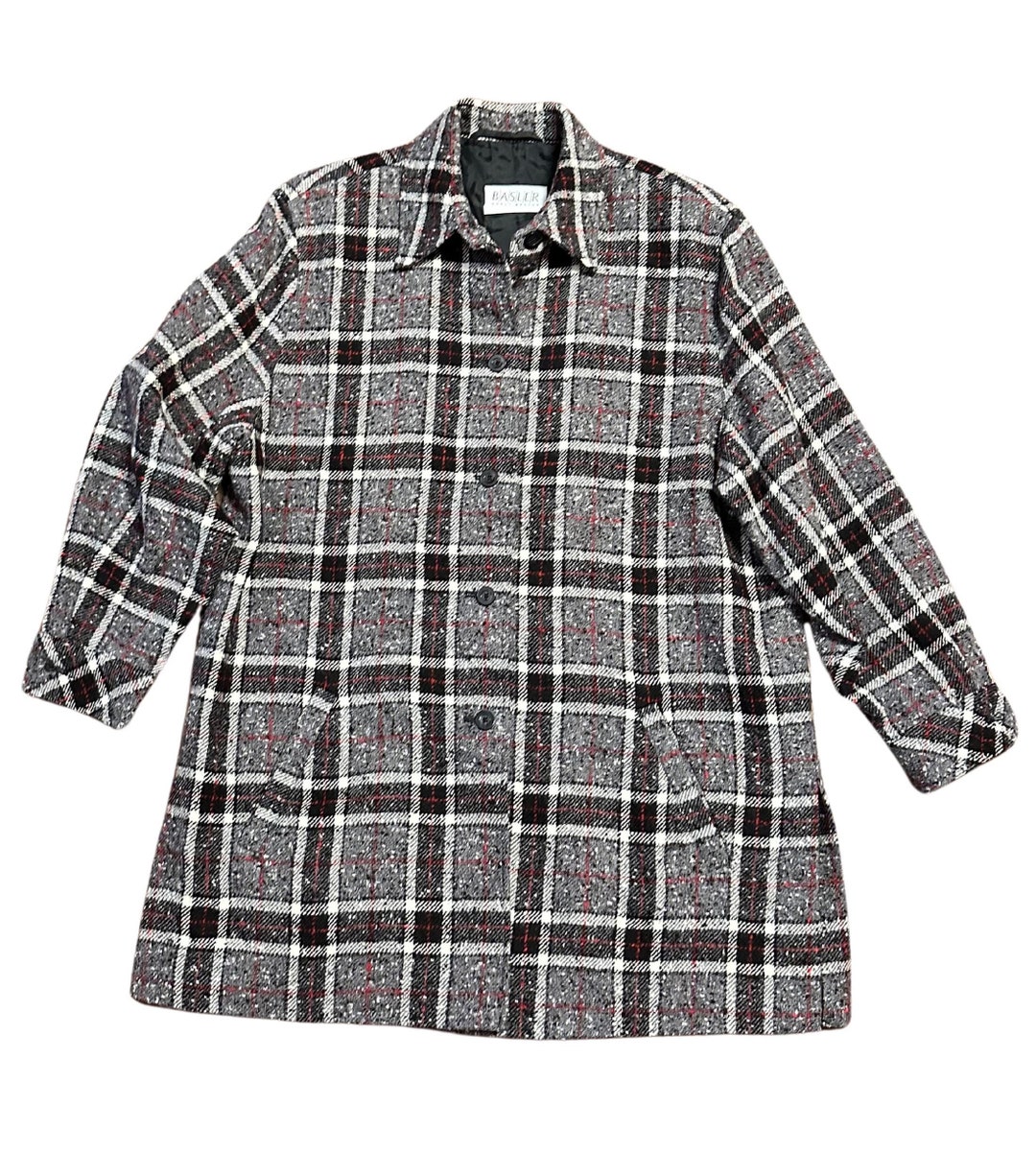 90s Basler Shacket | Wool Blend Check Jacket UK 14/16 | Luxury Vintage ...