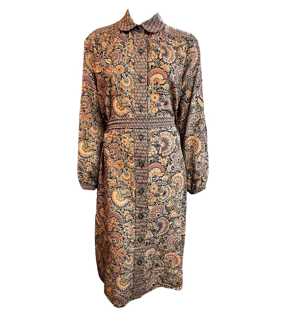 Jean Varon Dress | Jean Varon 1970s Vintage Printed Smock Dress ...