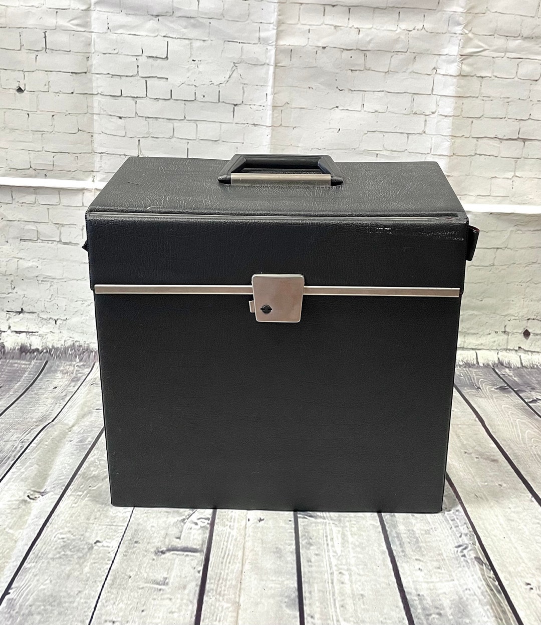 Vintage Record Case 1970s Vintage Black 12 Vinyl Record Case, Vintage ...