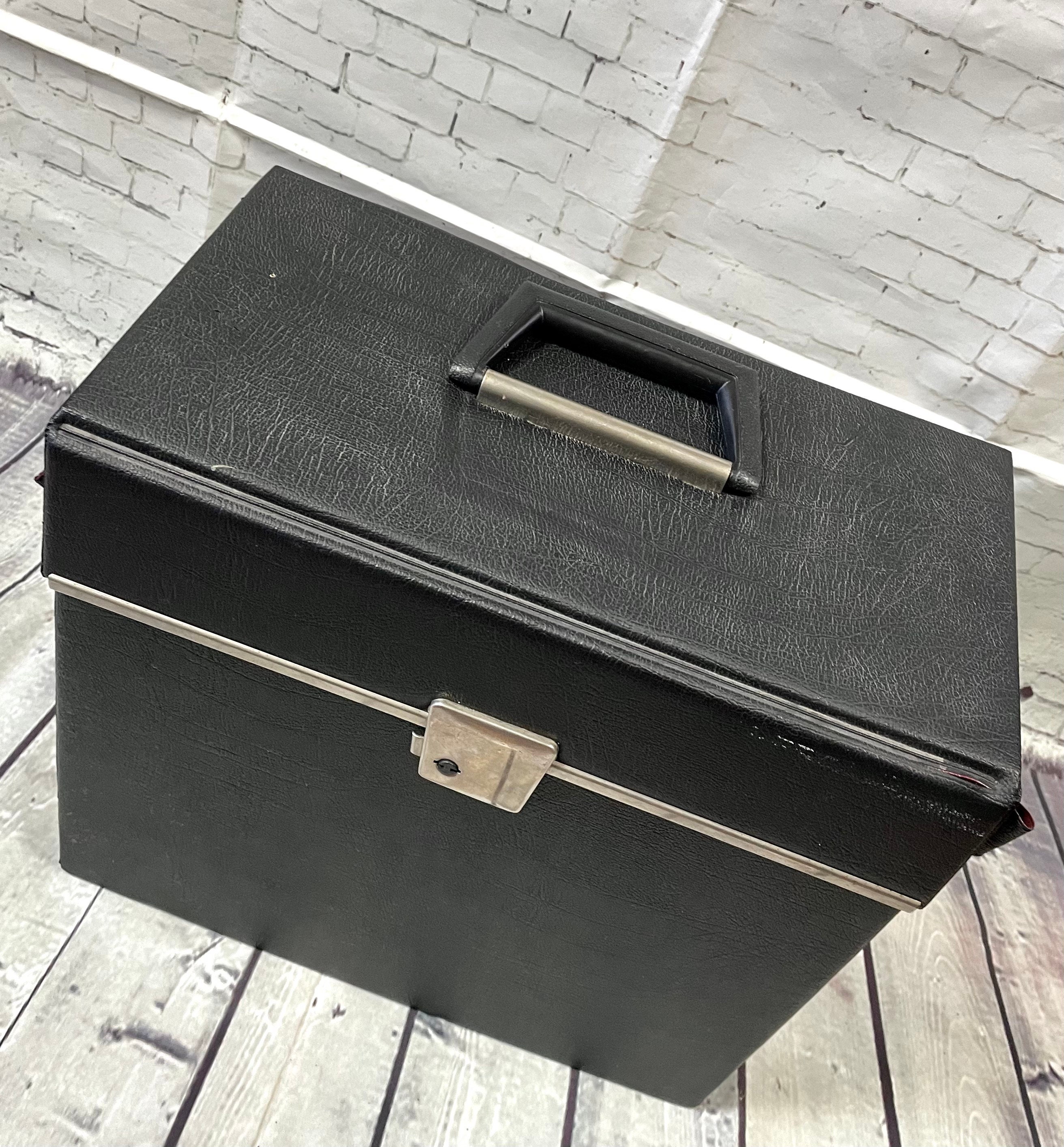 Vintage Record Case 1970s Vintage Black 12 Vinyl Record Case, Vintage ...