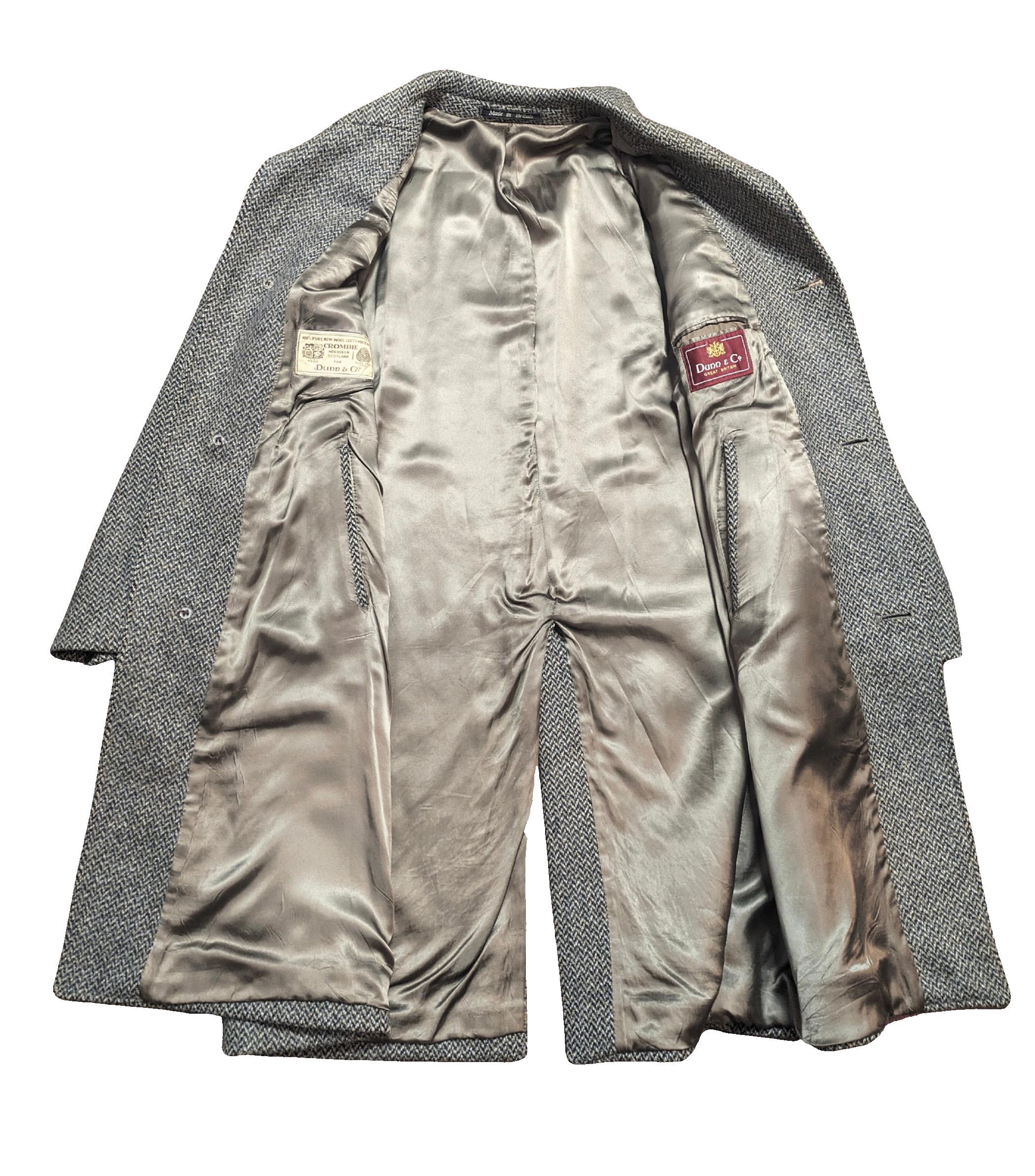 Mens Vintage Overcoat Dunn & Co Tweed Crombie Overcoat Size Medium ...