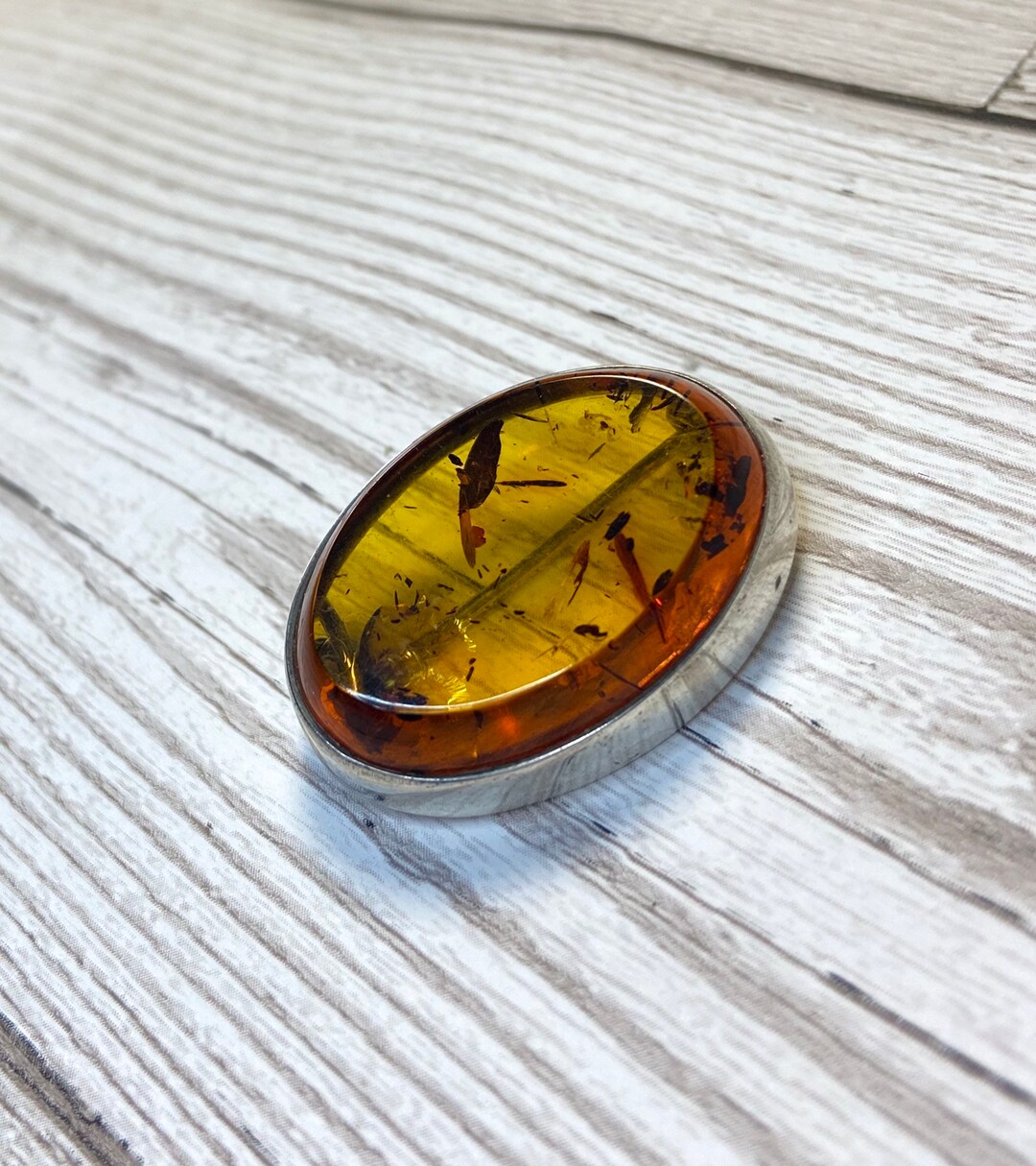 Vintage Amber Brooch, Mid Century Vintage Fossilised Amber Brooch ...