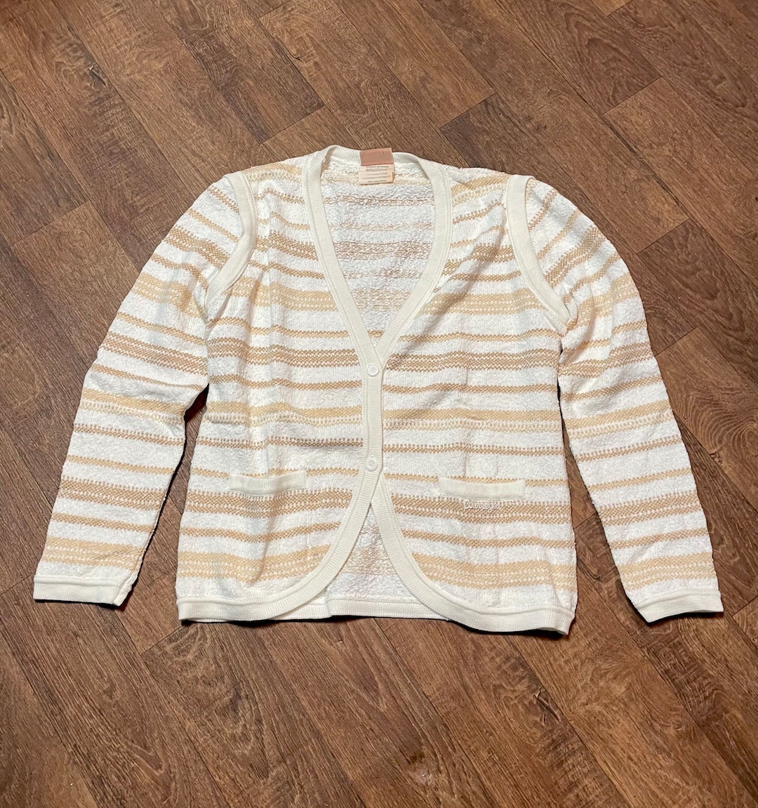 Courreges Cardigan Deadstock Designer Vintage Courreges Oatmeal ...