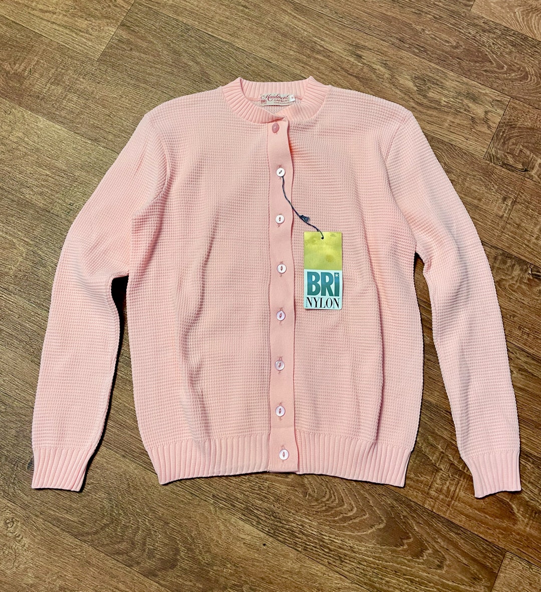Vintage Cardigan 1960s Vintage Deadstock Pink Nylon Cardigan - Etsy