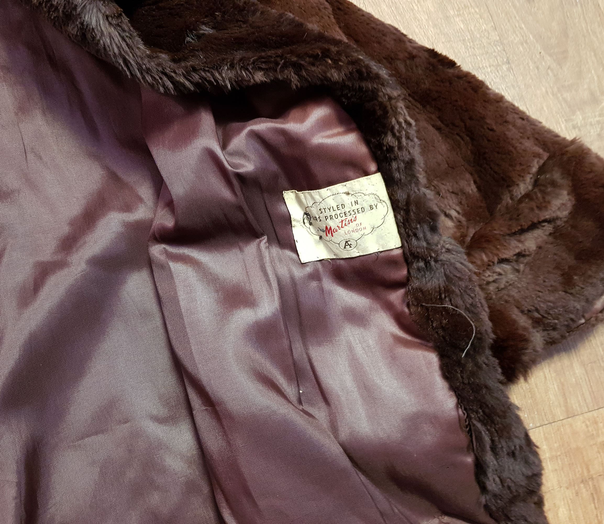 Vintage Brown Fur Coat, Original 1940s Vintage Long Brown Fur Coat UK ...