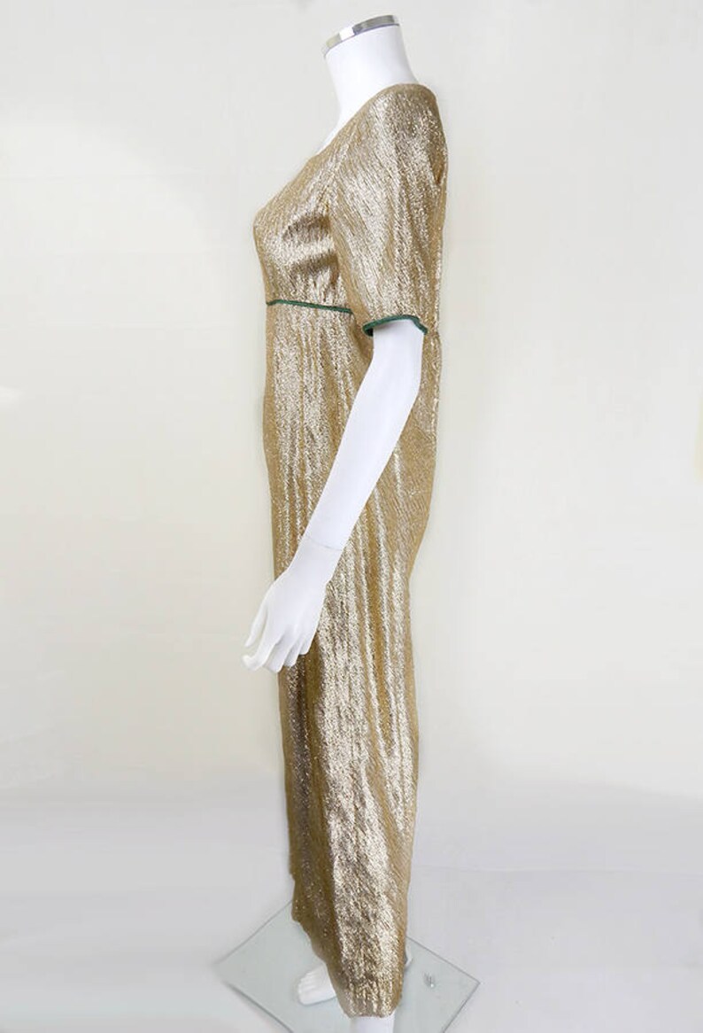 Vintage Gold Party Dress, 1960's Vintage Simon Ellis Long Gold Shimmer ...