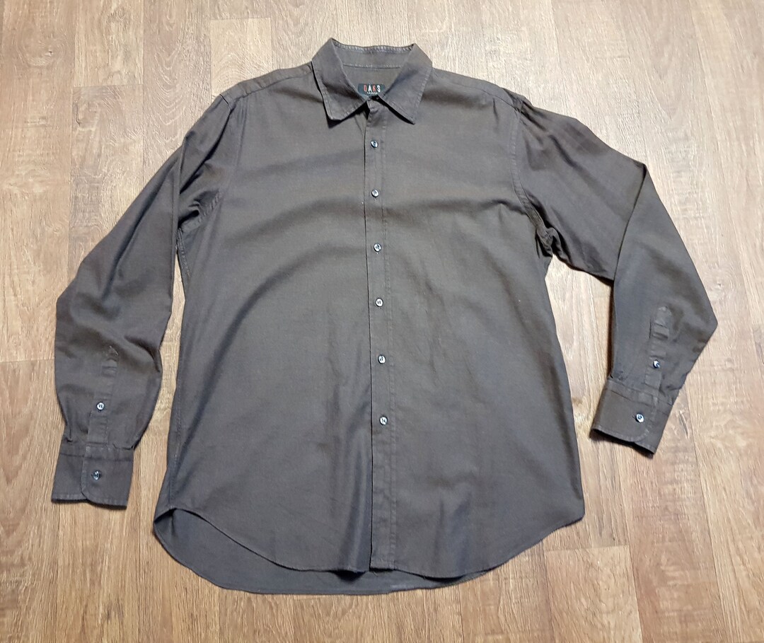 Vintage DAKS Shirt, Mens 1970s Vintage DAKS Brown Shirt UK Size Large ...