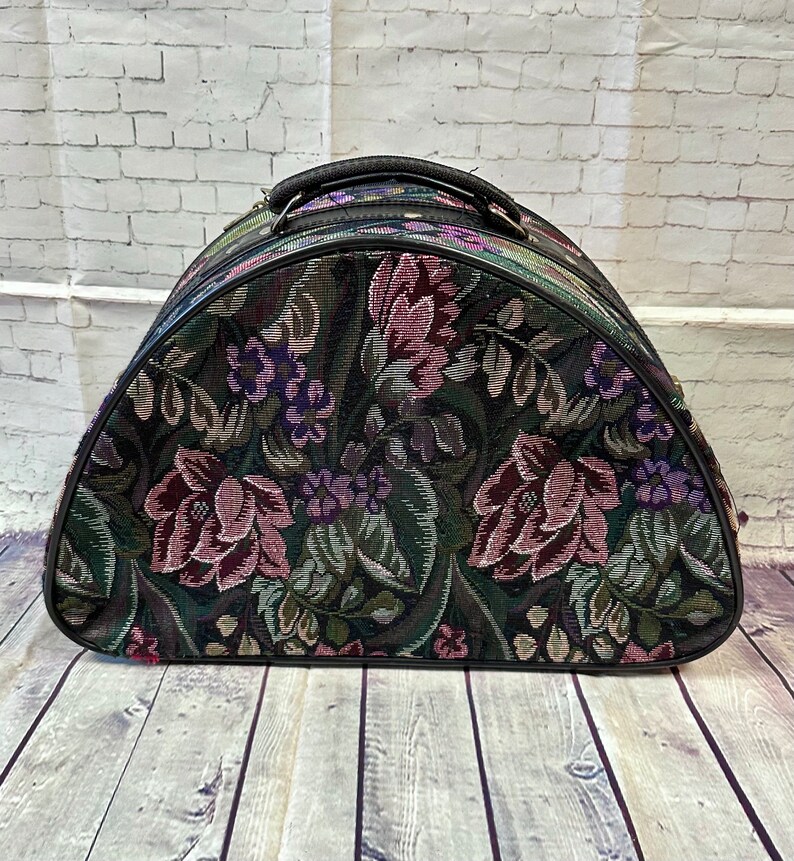 Tapestry Case 1990s Vintage Tapestry Curved Vanity/travel Case, Weekend ...