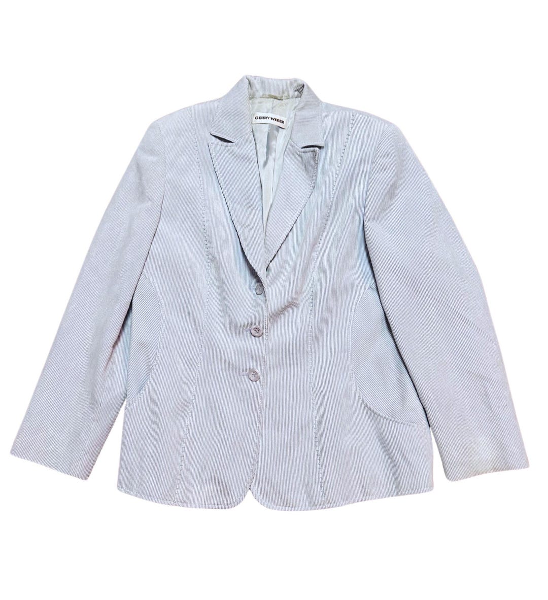 90s Gerry Weber Cord-suede Blazer: Powder Blue Vintage Jacket, Size 14 ...