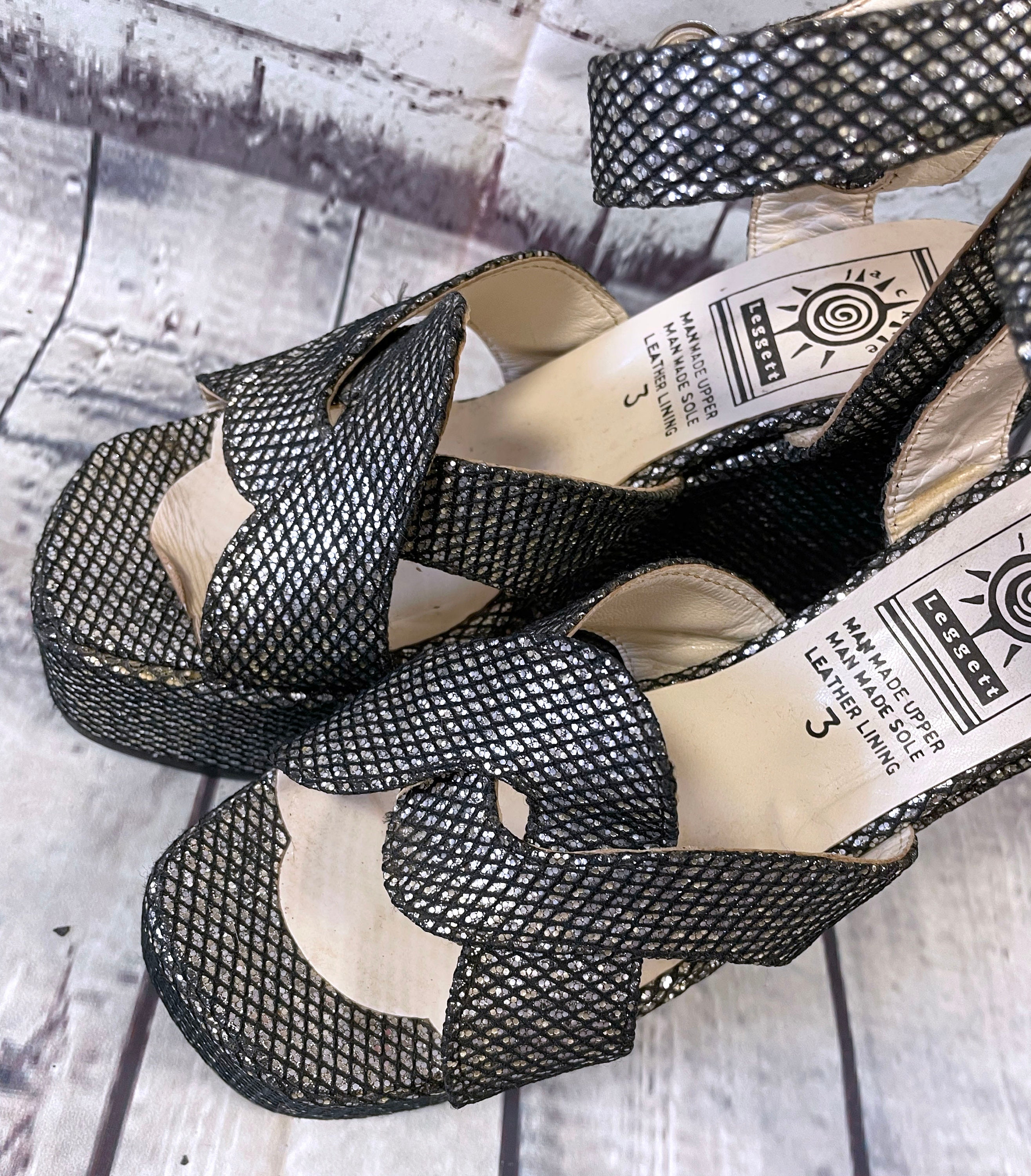 Retro Jackie Leggett Pewter Platform Wedges UK 3/EU 36 Vintage - Etsy