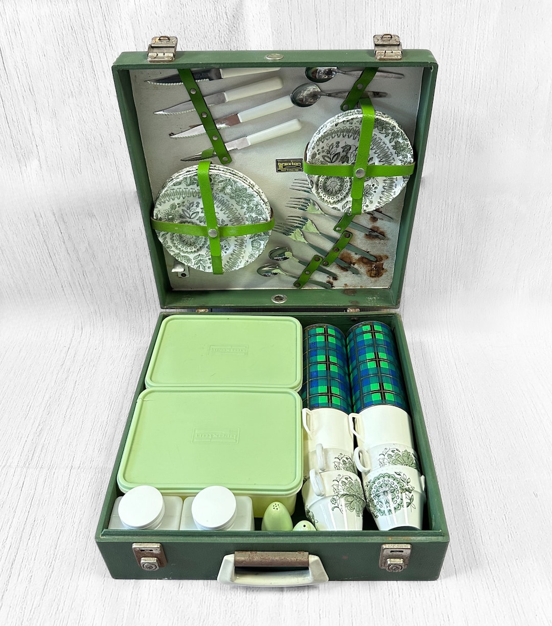 Vintage Picnic Set 1950s Vintage Green Brexton Picnic Set / Picnic ...