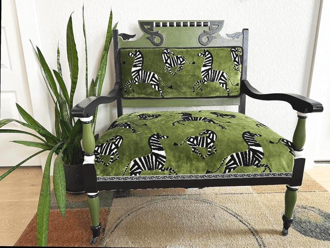 Antique Zebra Settee SOLD - Whimsical Home Decor - One of A Kind Accent ...