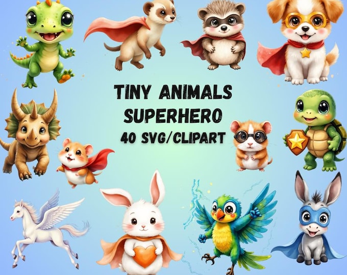 Superhero Svg, Animal Superhero Clipart, Cute Woodland Animals Svg ...