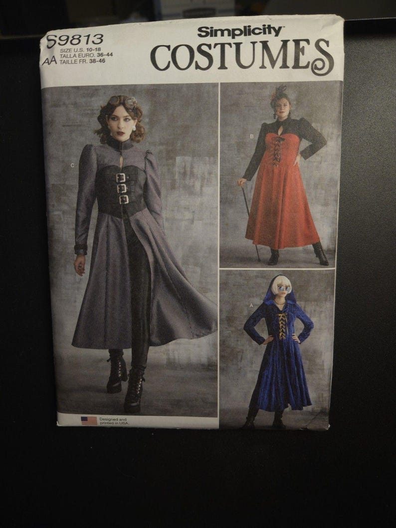 Simplicity Pattern 9813 Steampunk Fair Festival Costume Coat 10-18 ...