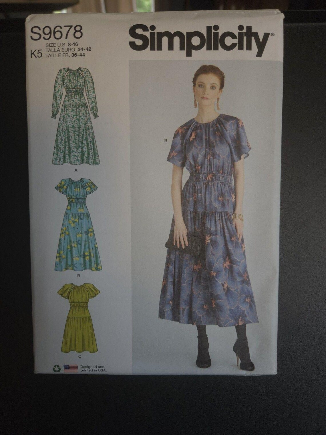 Simplicity 9678 UNCUT Dress Pattern Short Flutter Sleeves or Long ...