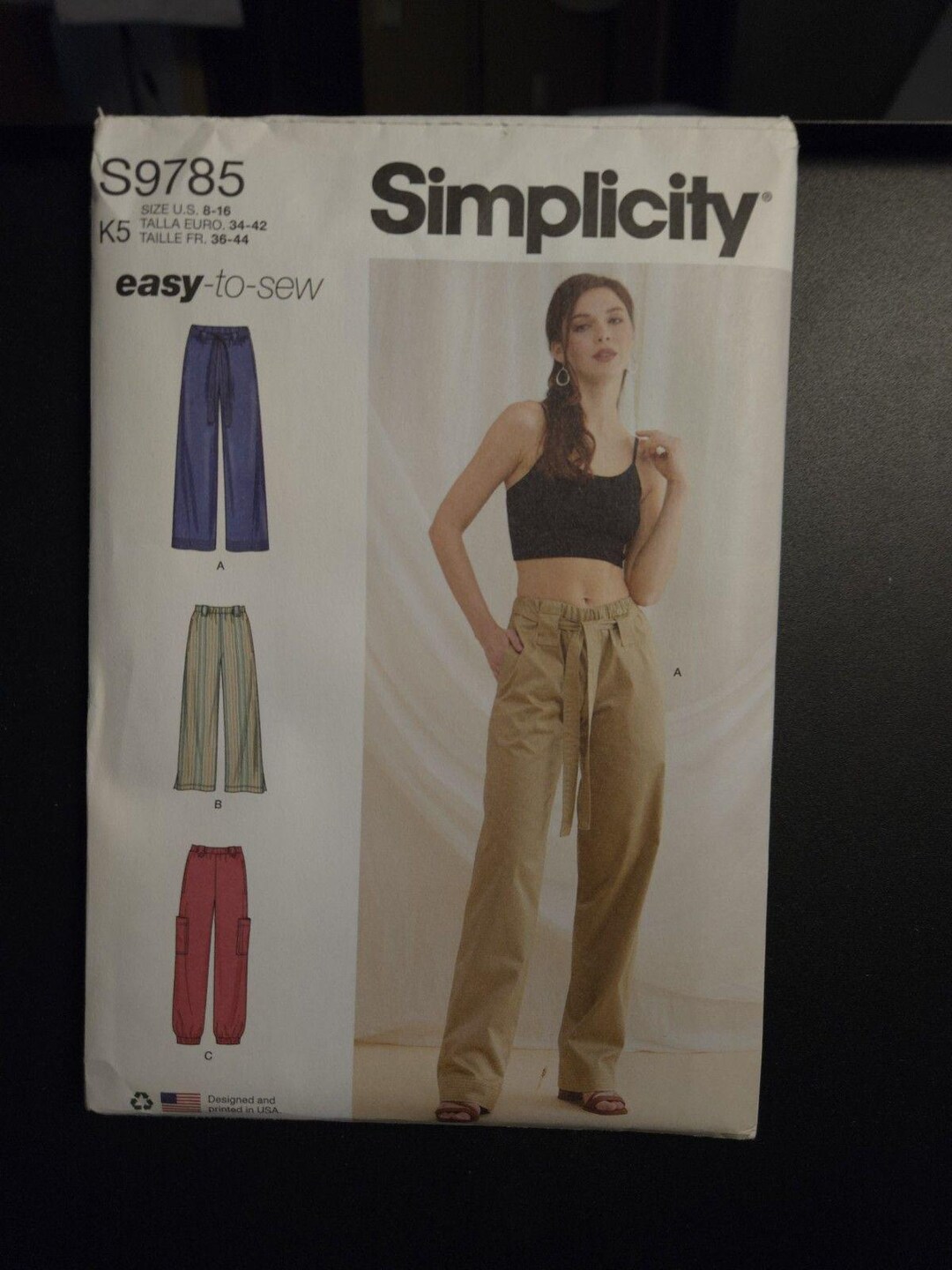 Simplicity Pattern S9785 Misses' Easy-to-sew Pull-on Relaxed Fit Trousers 8-16 - Etsy