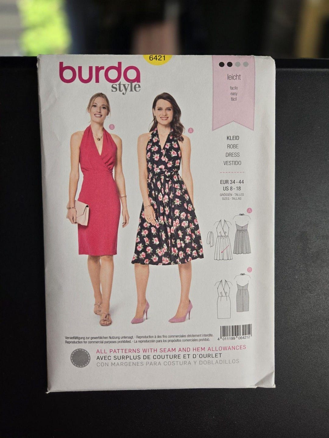 Burda Style Sewing Pattern 6421 Halterneck Fitted or Swing Dress 8-18 ...