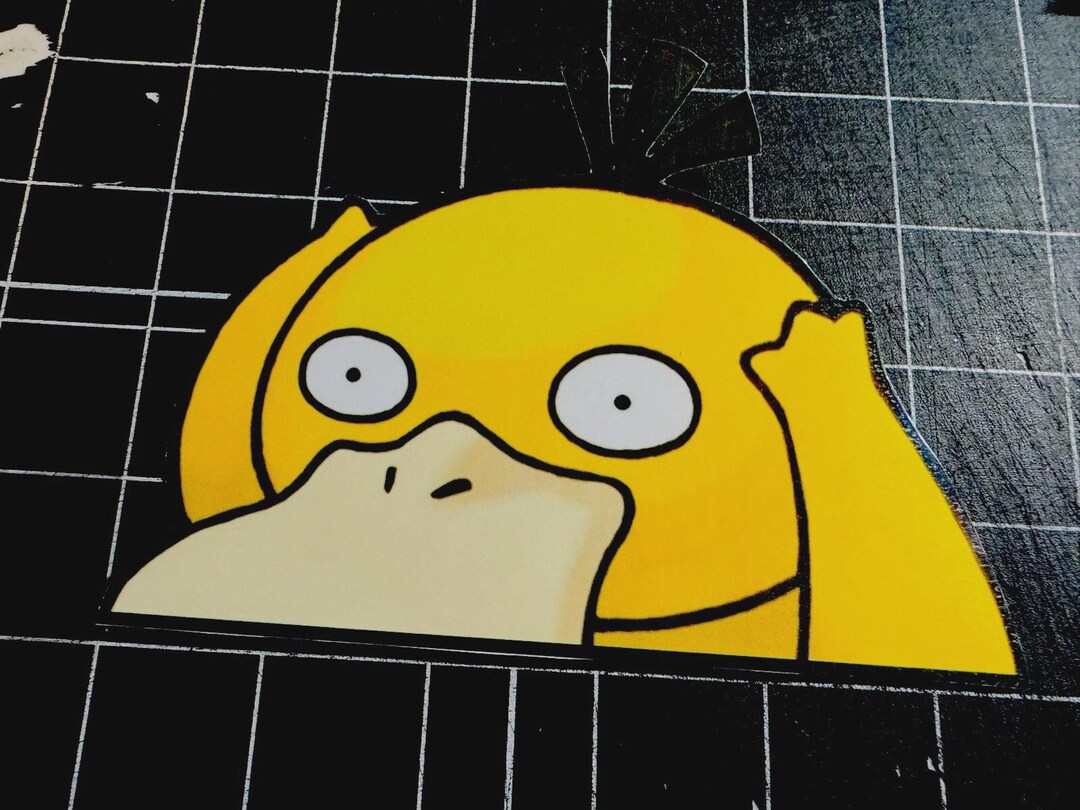 Psyduck Yellow Peeker Sticker Window Vinyl Sticker - Etsy