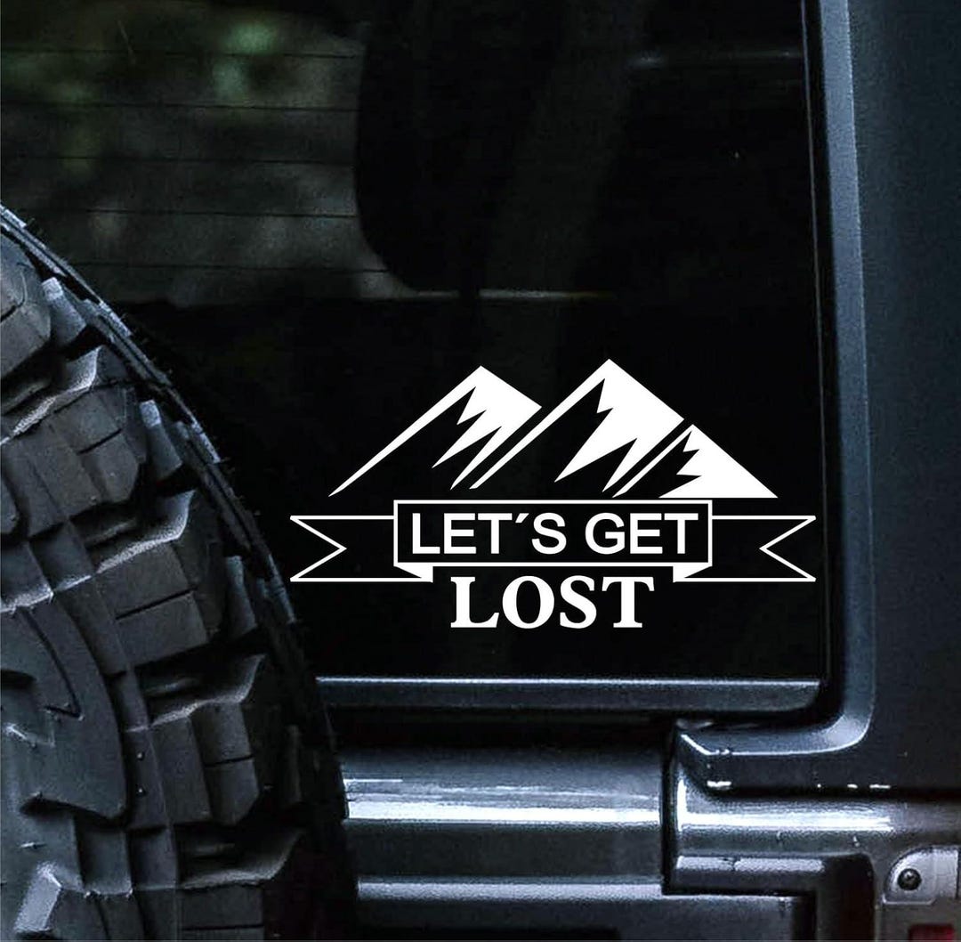 Sunset Graphics & Decals Let's Get Lost Decal Vinyl Car Sticker Hiking ...