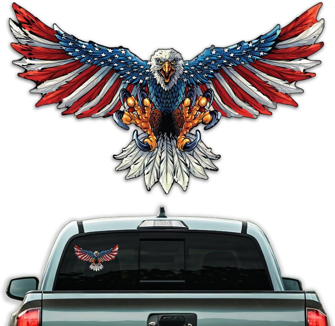 American Bald Eagle Decal: Removable Waterproof Vinyl Sticker for Car ...