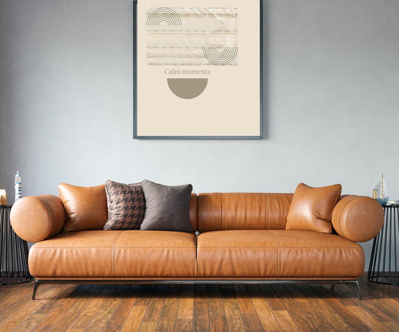 Calm Moments Printable Wall Art, Neutral Boho Decor, Minimalist Beige ...