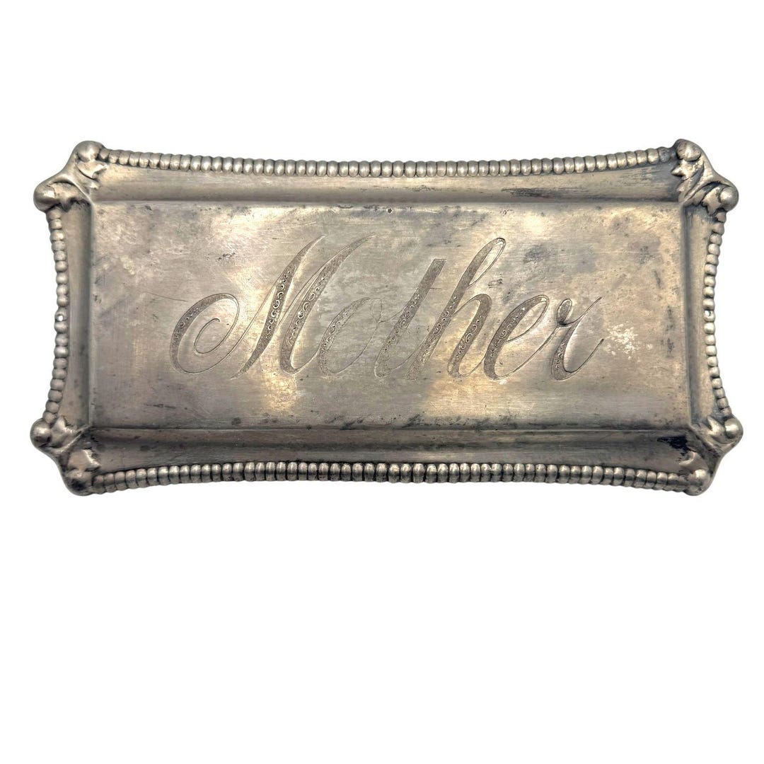 Antique Victorian Casket Silverplate Nameplate "mother" Coffin Funeral ...