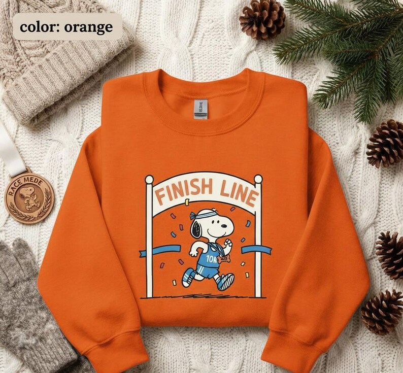 Snoopy Running Sweatshirt, 10k Finisher Gift, Vintage Peanuts Crewneck ...