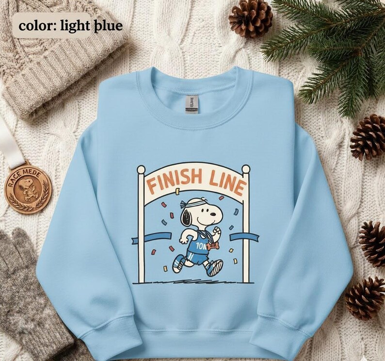 Snoopy Running Sweatshirt, 10k Finisher Gift, Vintage Peanuts Crewneck ...