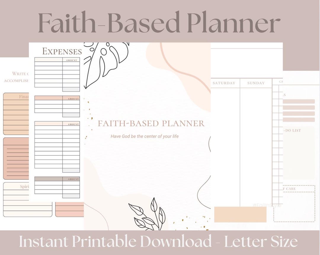 Faith & Focus All-in-one Life Planner L Christian Daily Journal for ...
