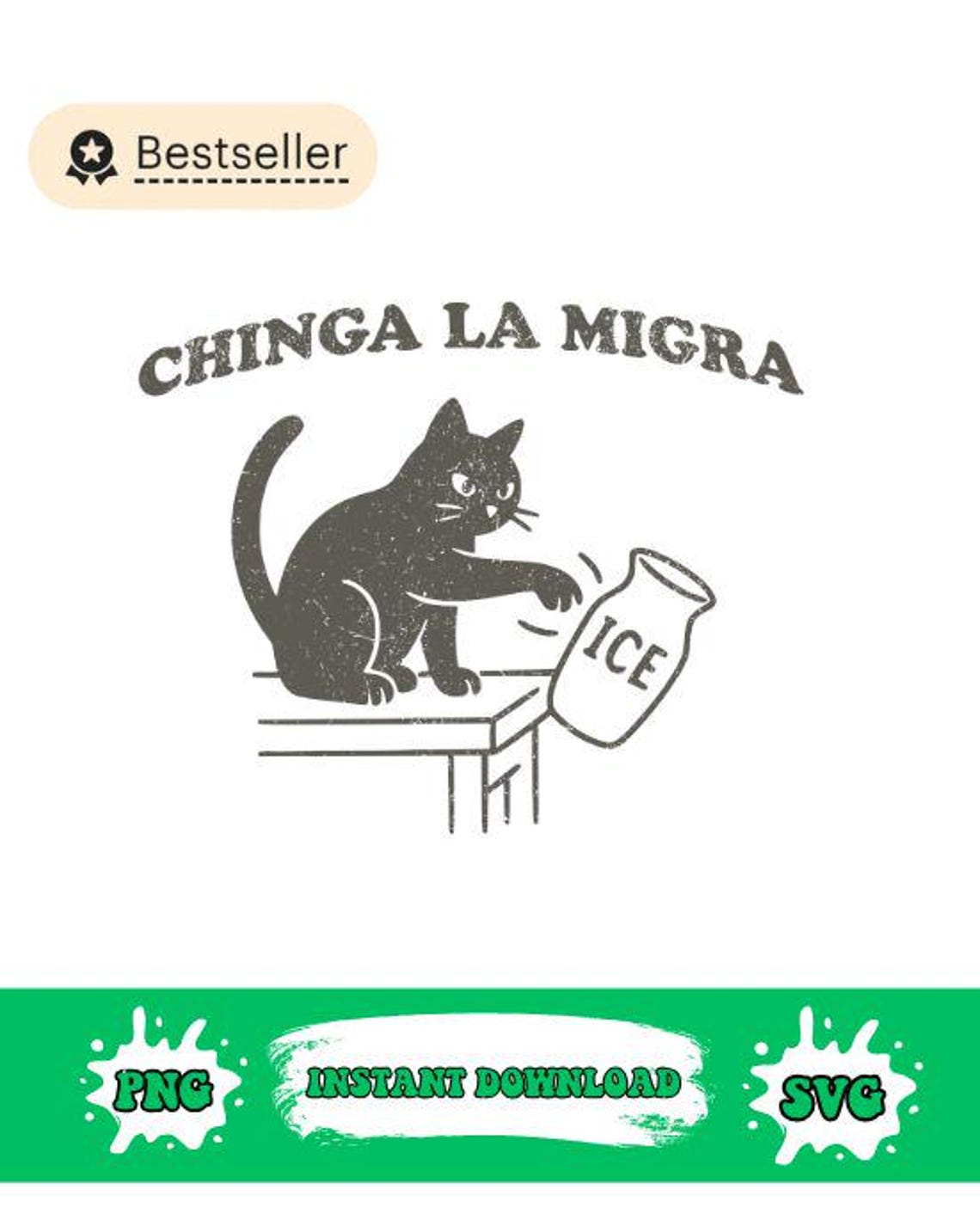 Chinga La Migra Pro Immigration Human Rights Abolish Ice Cat Png - Etsy