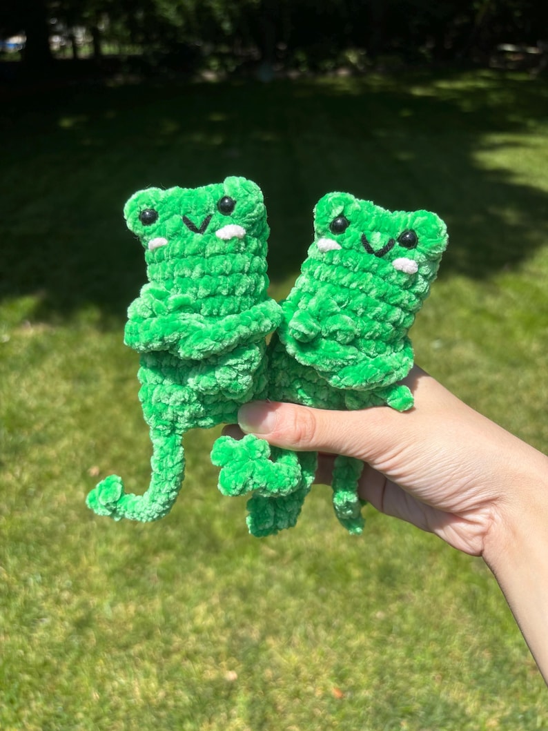Cute Crochet Leggy Frog Plush | Handmade Kawaii Frog Stuffed Animal ...